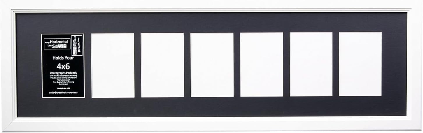 x 6” Multiple Opening Picture Frame Collage with 7 holes, Cottage White ...