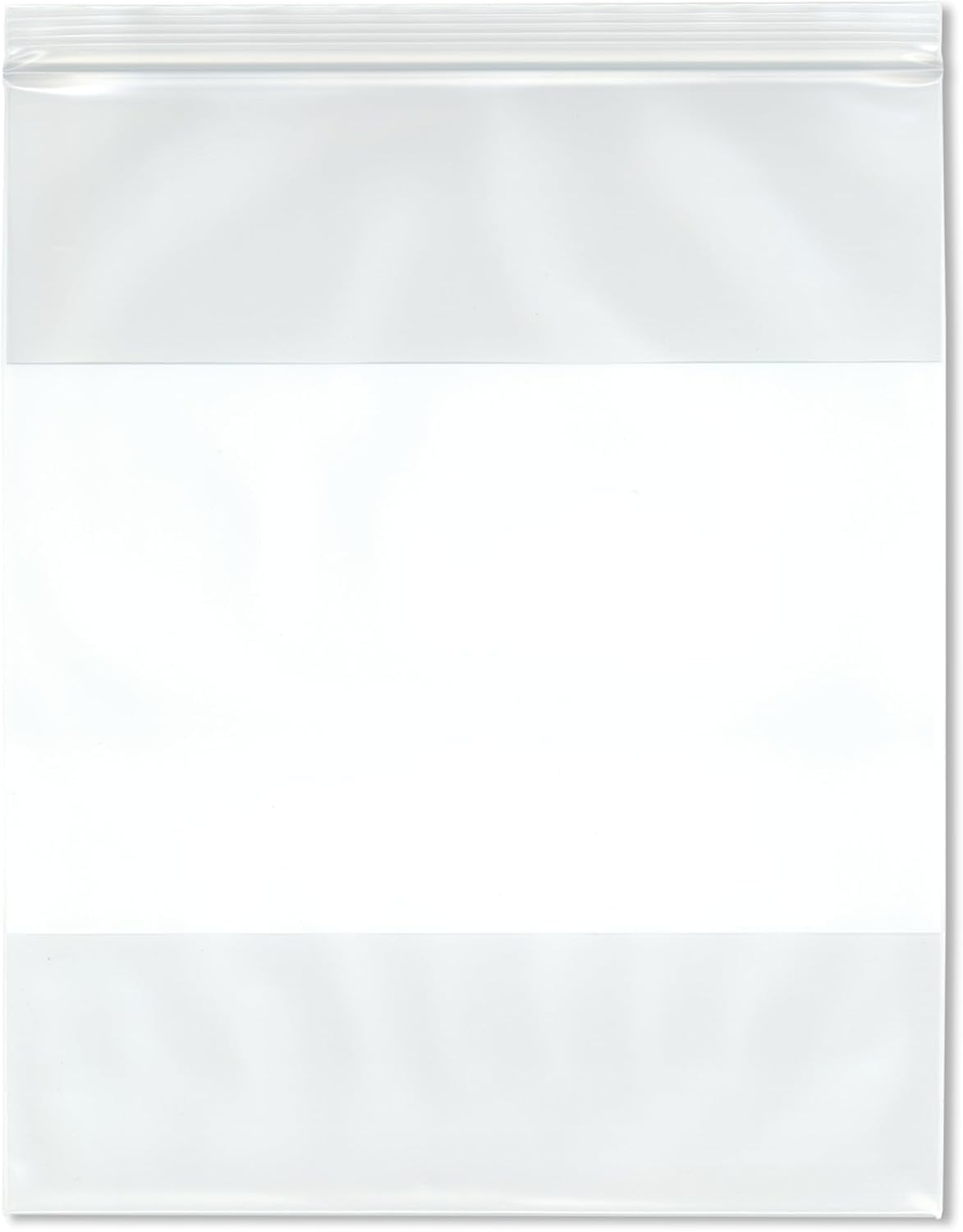 x 7" (Pack of 200), 6 Mil Industrial Duty White-Block Zipper Reclosable ...