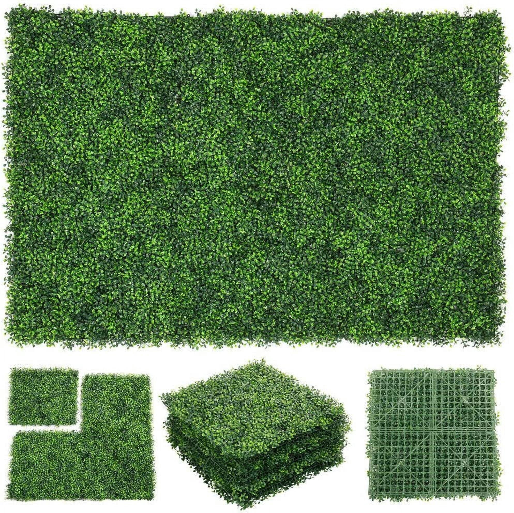 x Artificial Boxwood Hedge Panels 24PCS Faux Greenery Wall Privacy ...