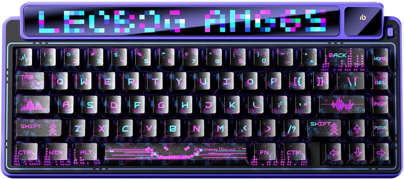 x Aula AMG65 Mechanical Gaming Keyboard with Dual Screen, 65% Small ...