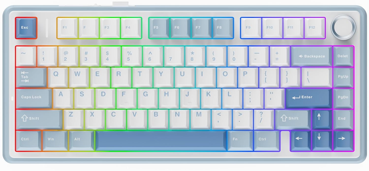 x Aula F75 Gasket Mechanical Keyboard, 75% Hot Swappable Gaming ...