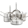 x Bobby Flay 10 Piece Stainless Steel Cookware Set, Tri-Ply Multiclad ...