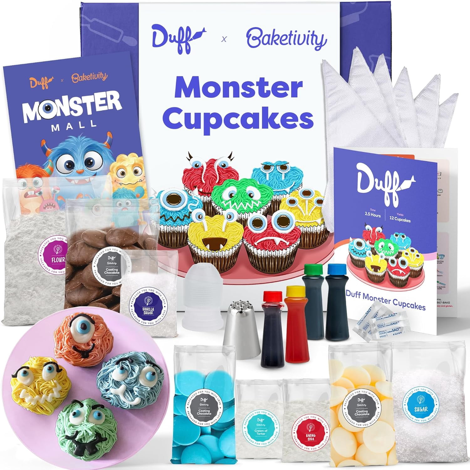 x Duff Goldman Monster Cupcakes Kit - Cooking Set with Premeasured ...