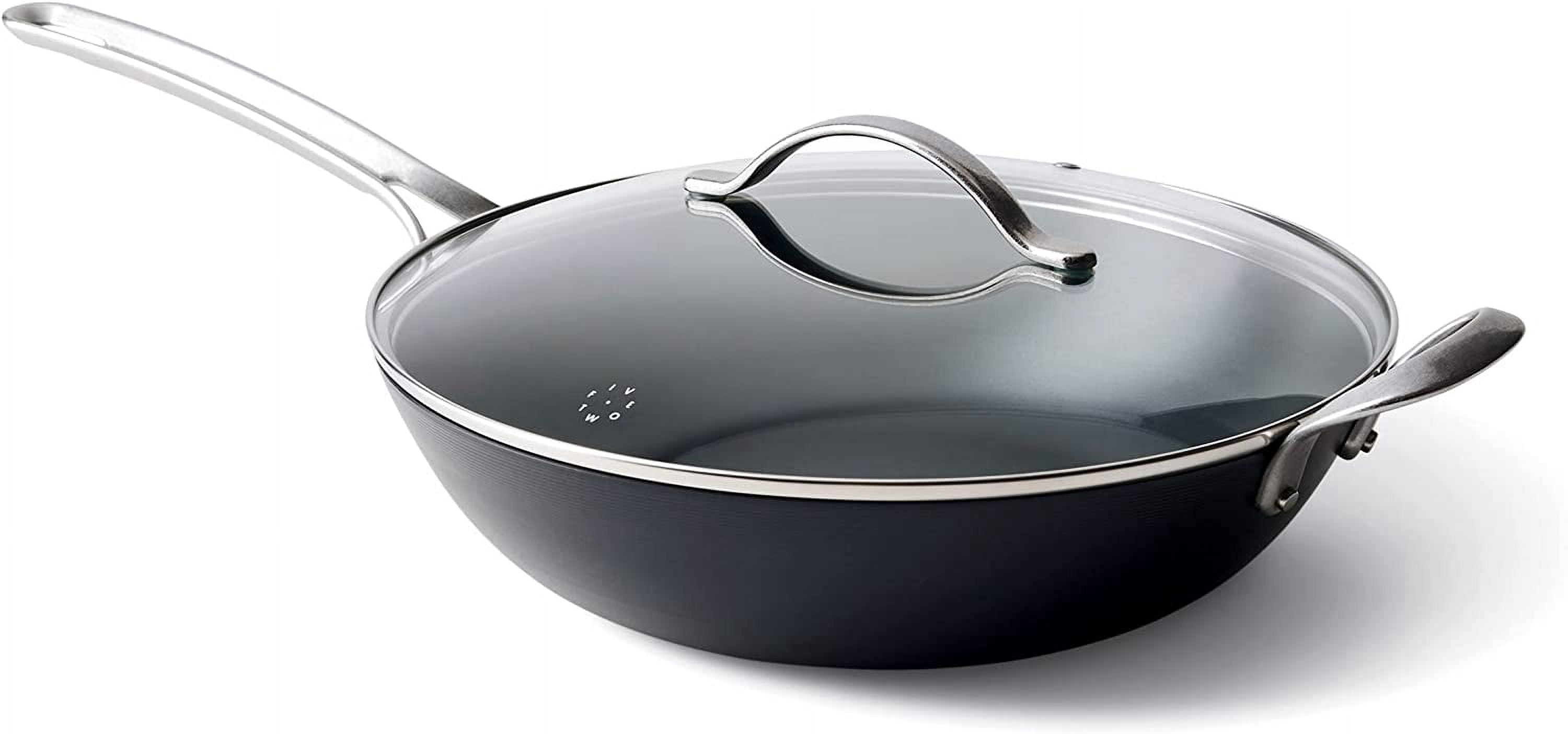 x Food 52 Five Two Essentials: Carbon Steel 12" Wok with Foldable Rack ...