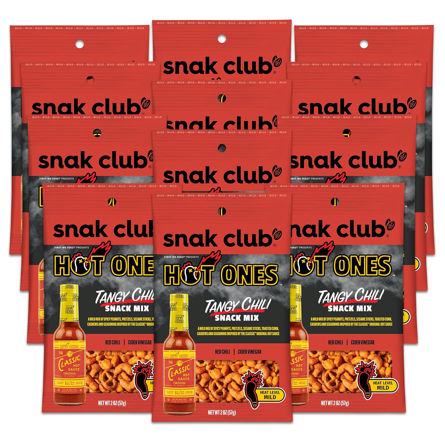 x Hot Ones Tangy Chili Snack Mix, Mild Spicy Snacks with Peanuts ...