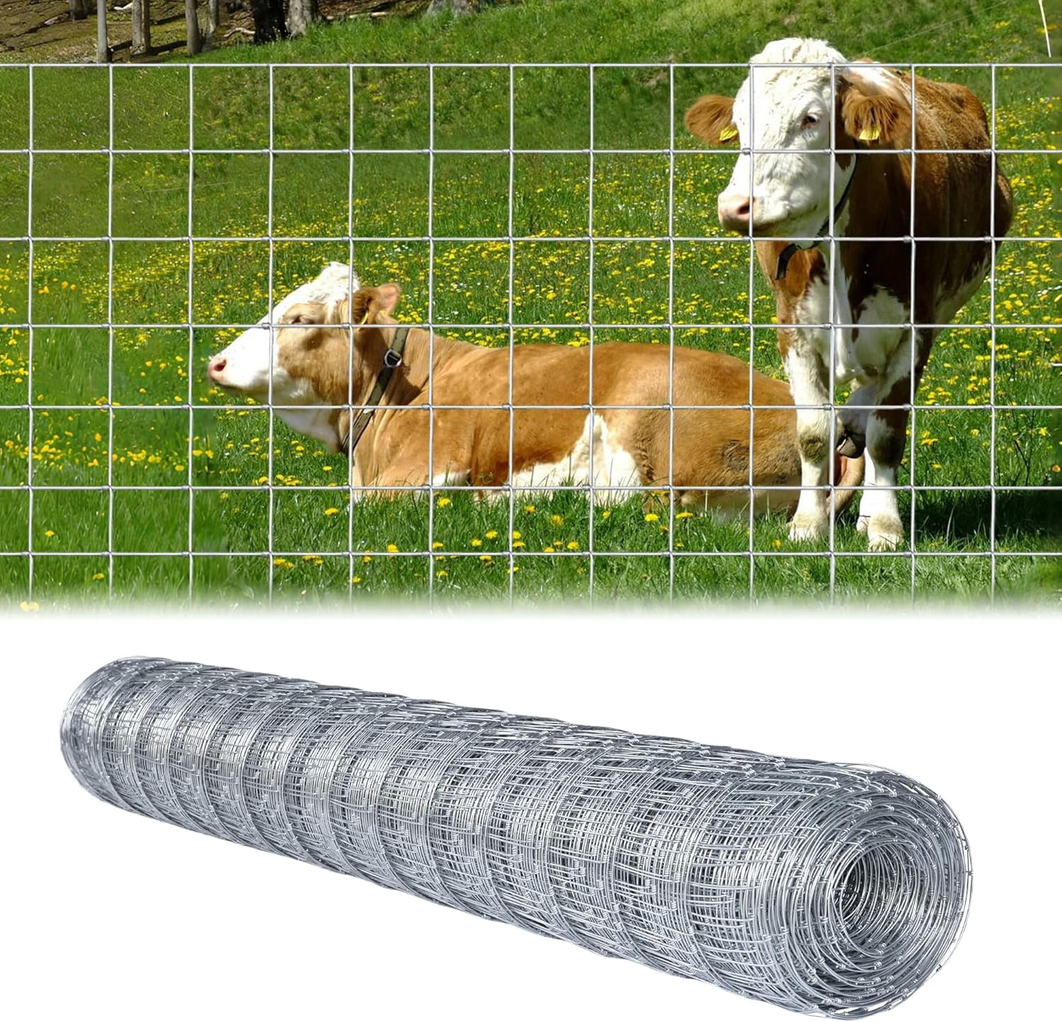 x Thicker Heavy-Duty Livestock Fence -Zinc Galvanized Cattle Fence Farm ...