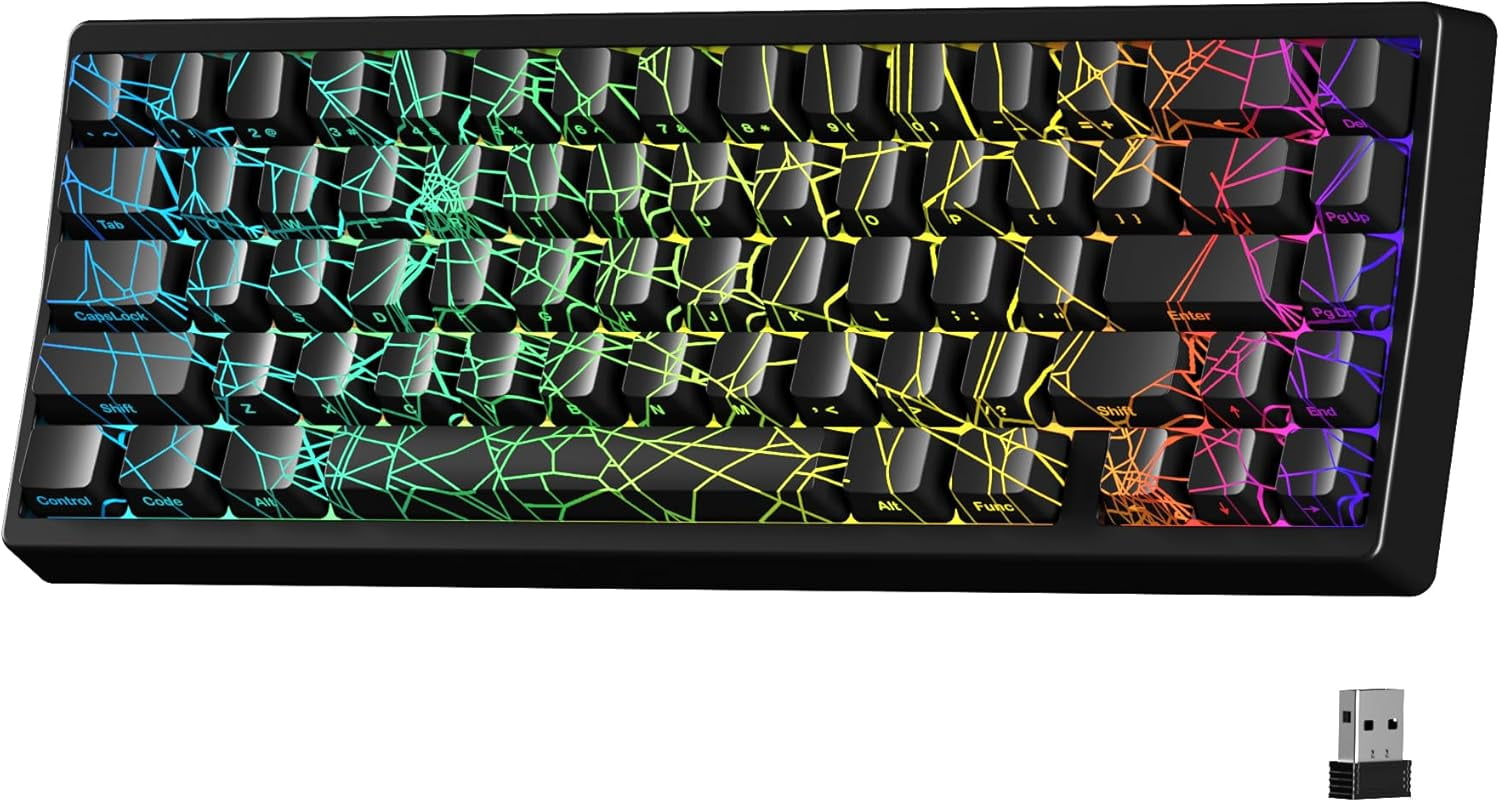 x XVX M67 60% Percent Keyboard , QMK/VIA Black Spider Web Gaming ...