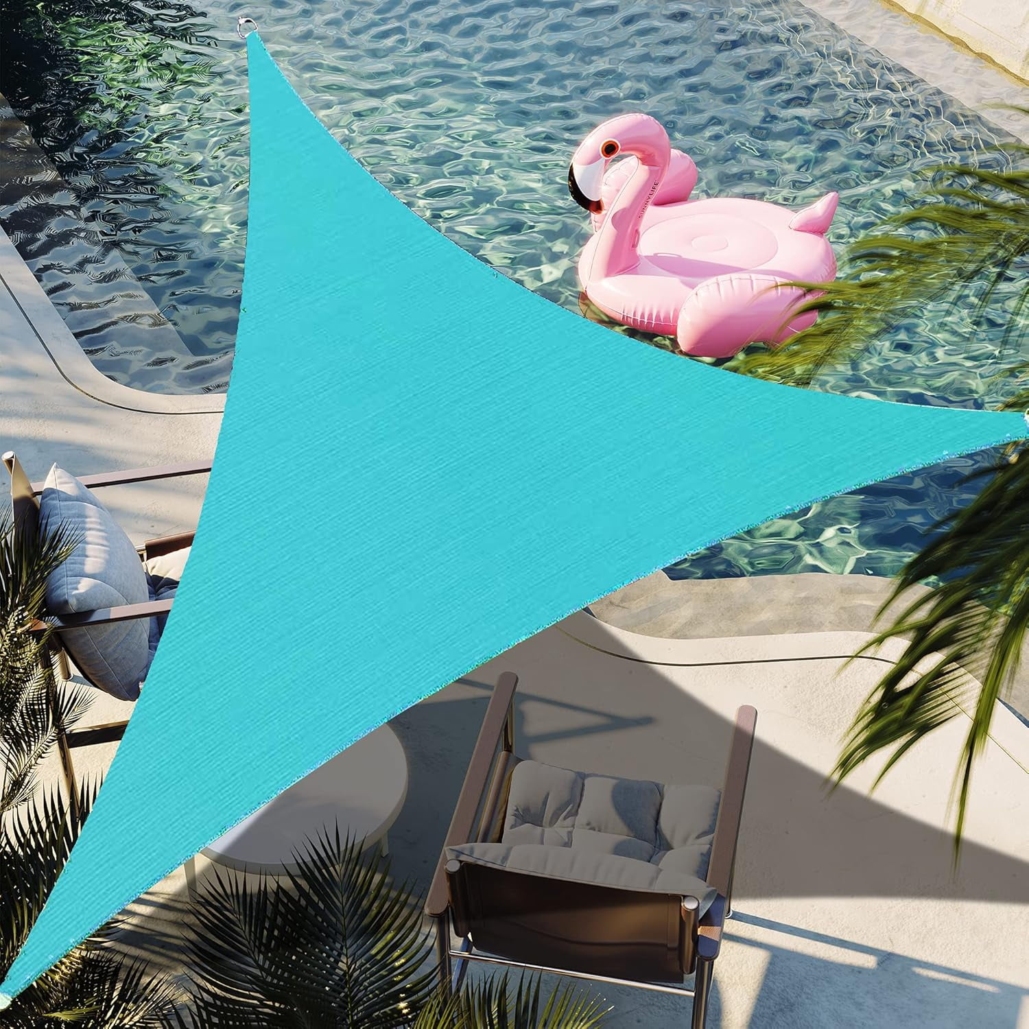 x x 17' Turquoise Right Triangle Sun Shade Sail SSPT12 Canopy Durable ...