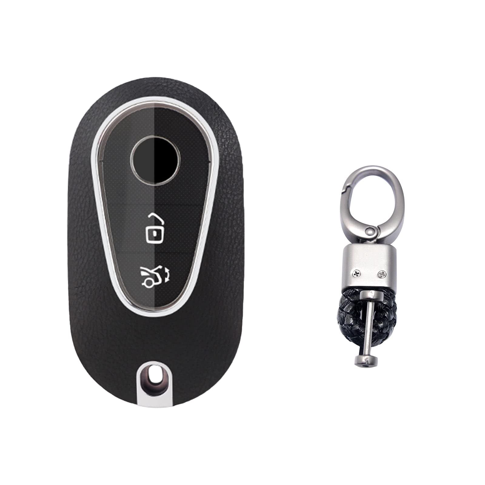 x xotic tech Black TPU Grainy Leather Texture Key Fob Shell Cover Case ...