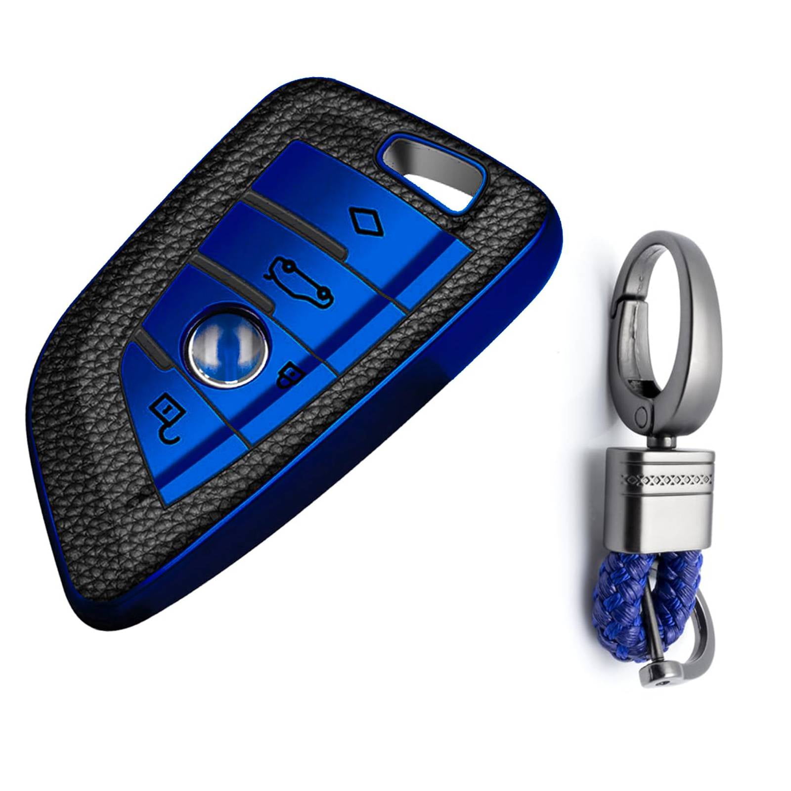 x xotic tech Blue TPU Grainy Leather Texture Key Fob Shell Cover Case w ...