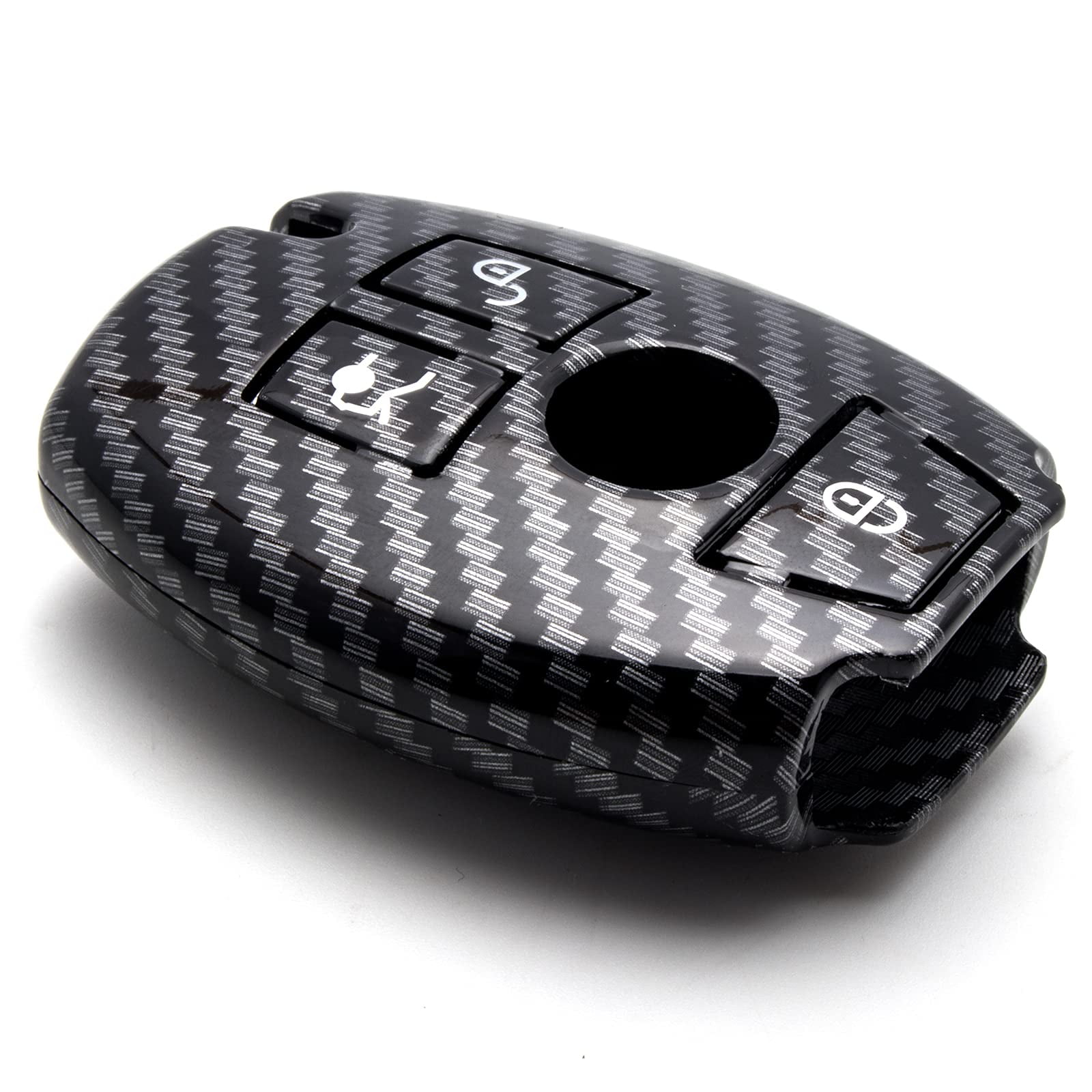 x xotic tech Glossy Black Carbon Fiber Pattern ABS Key Fob Shell Cover ...