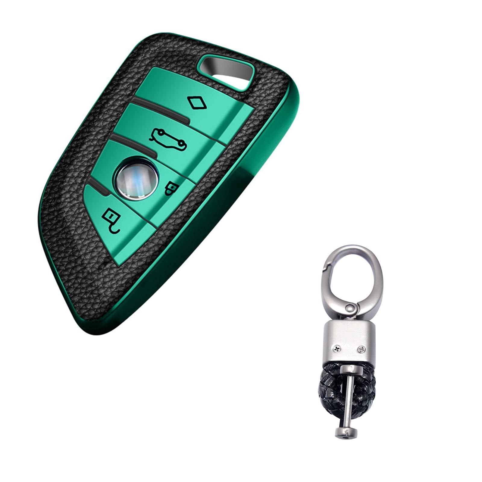 x xotic tech Green TPU Grainy Leather Texture Key Fob Shell Cover Case ...