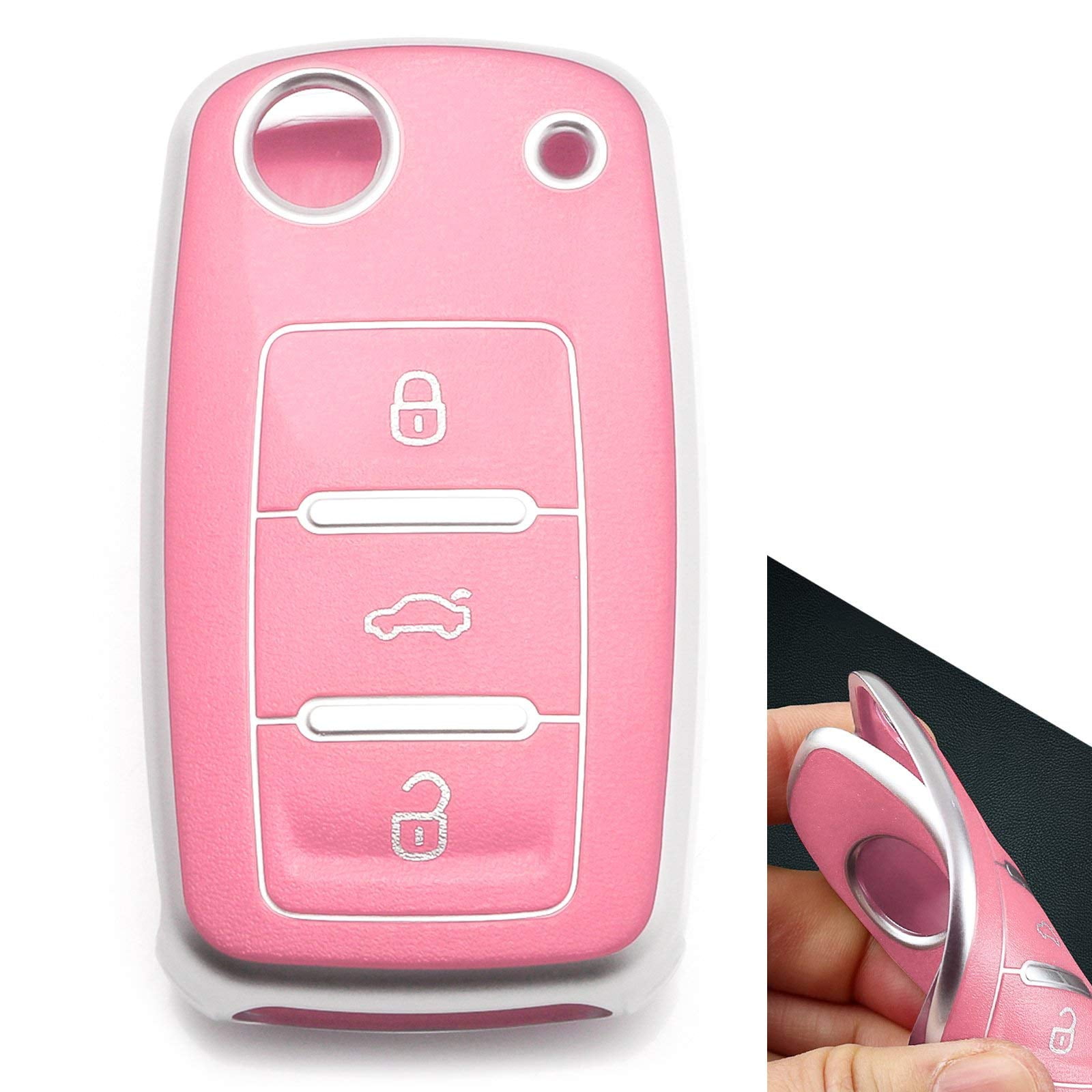 x xotic tech Pink Soft Full Protection Smart Remote Entry Key Fob ...