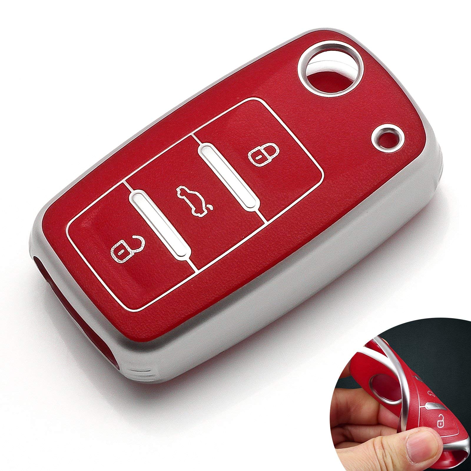 x xotic tech Red Soft Full Protection Smart Remote Entry Key Fob ...