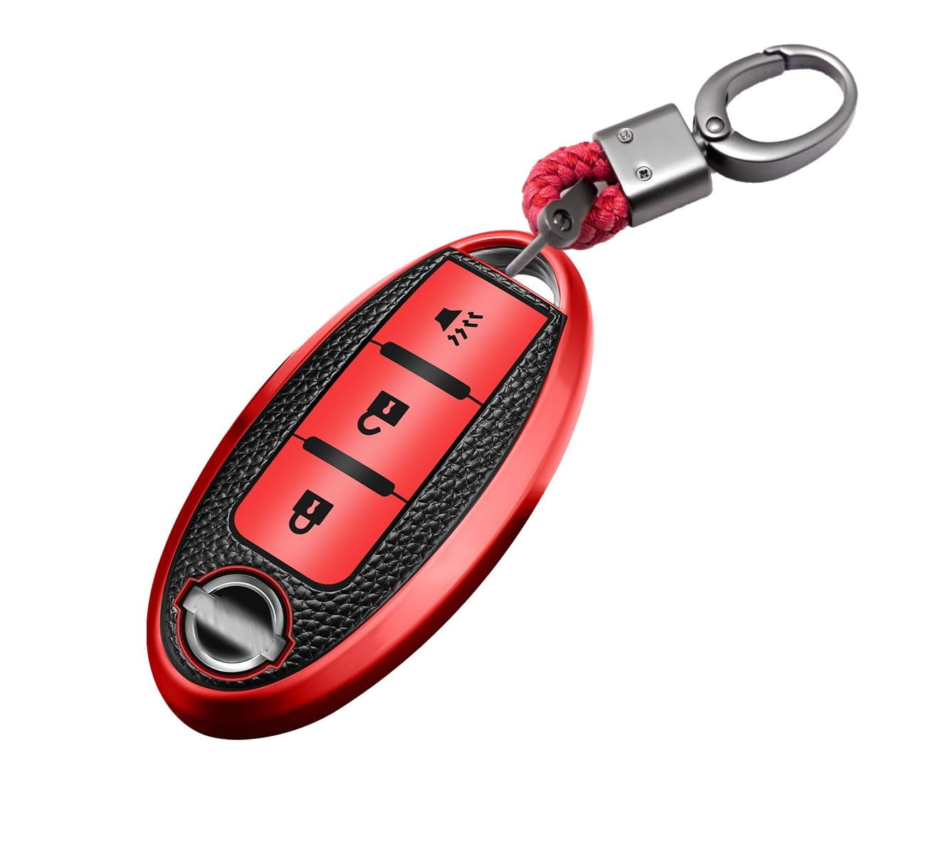 x xotic tech Red TPU Grainy Leather Texture Key Fob Shell Cover Case w ...