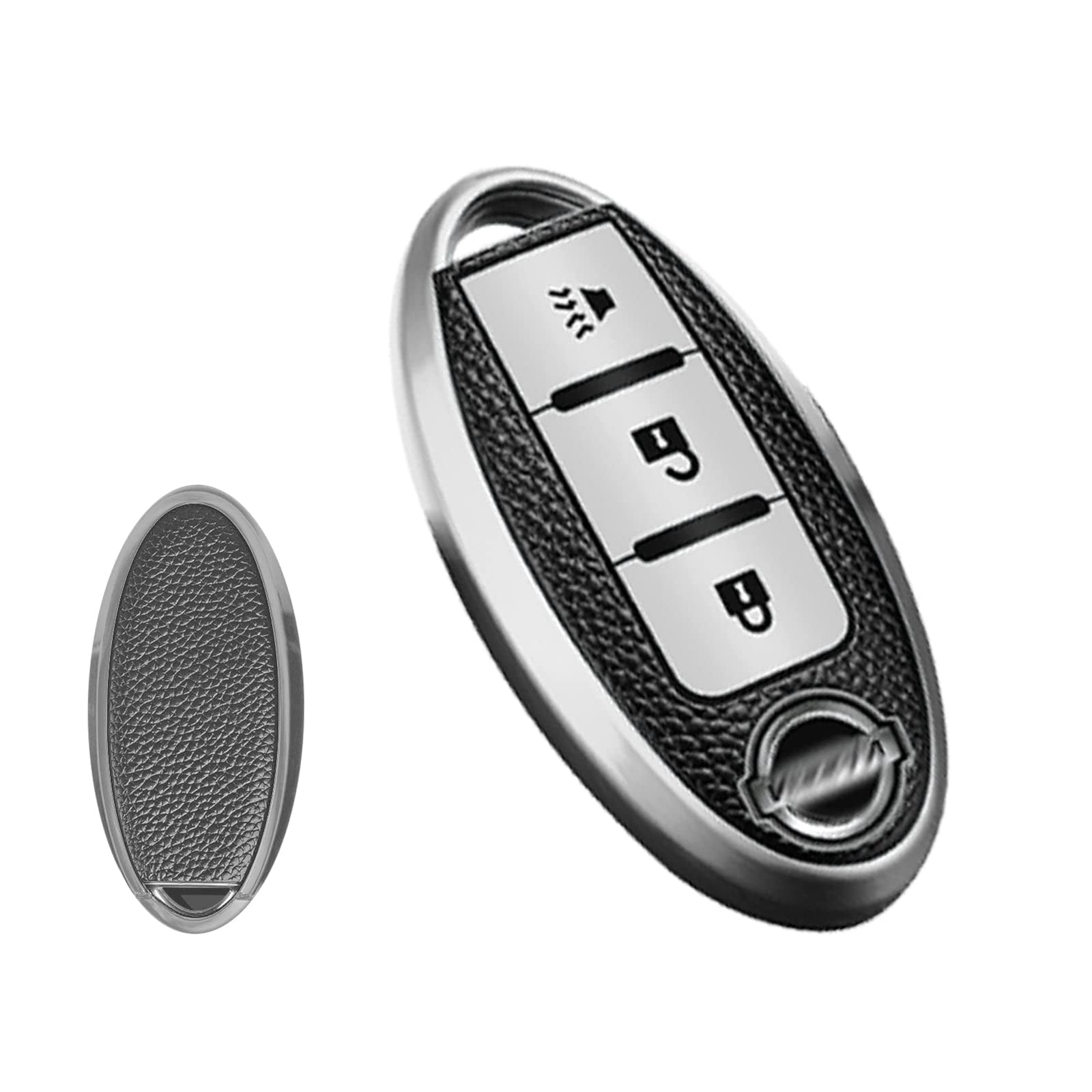 x xotic tech Silver TPU Grainy Leather Texture Key Fob Shell Cover Case ...