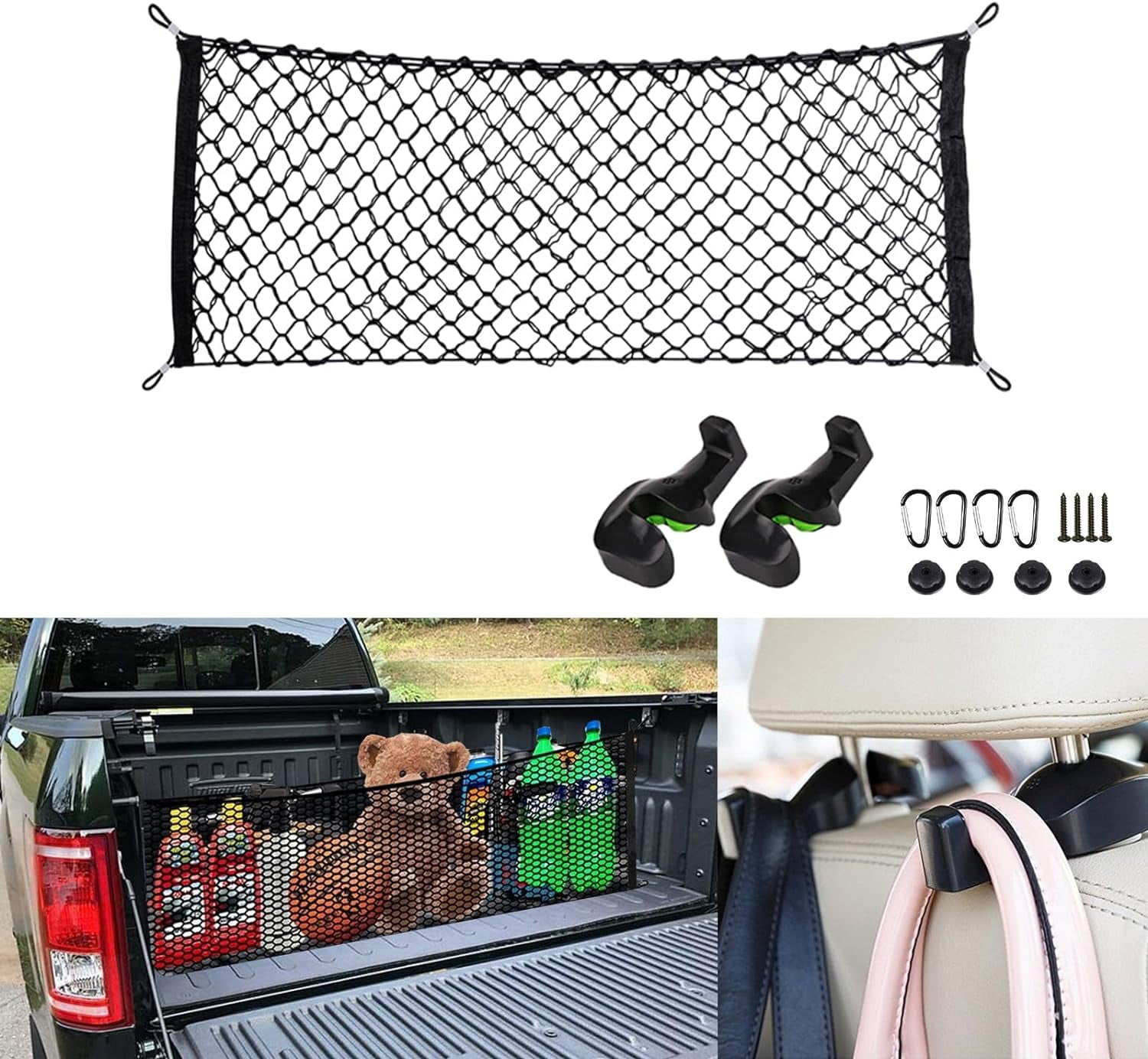 x xotic tech Truck Bed Cargo Net, Adjustable Elastic Mesh Net Storage ...