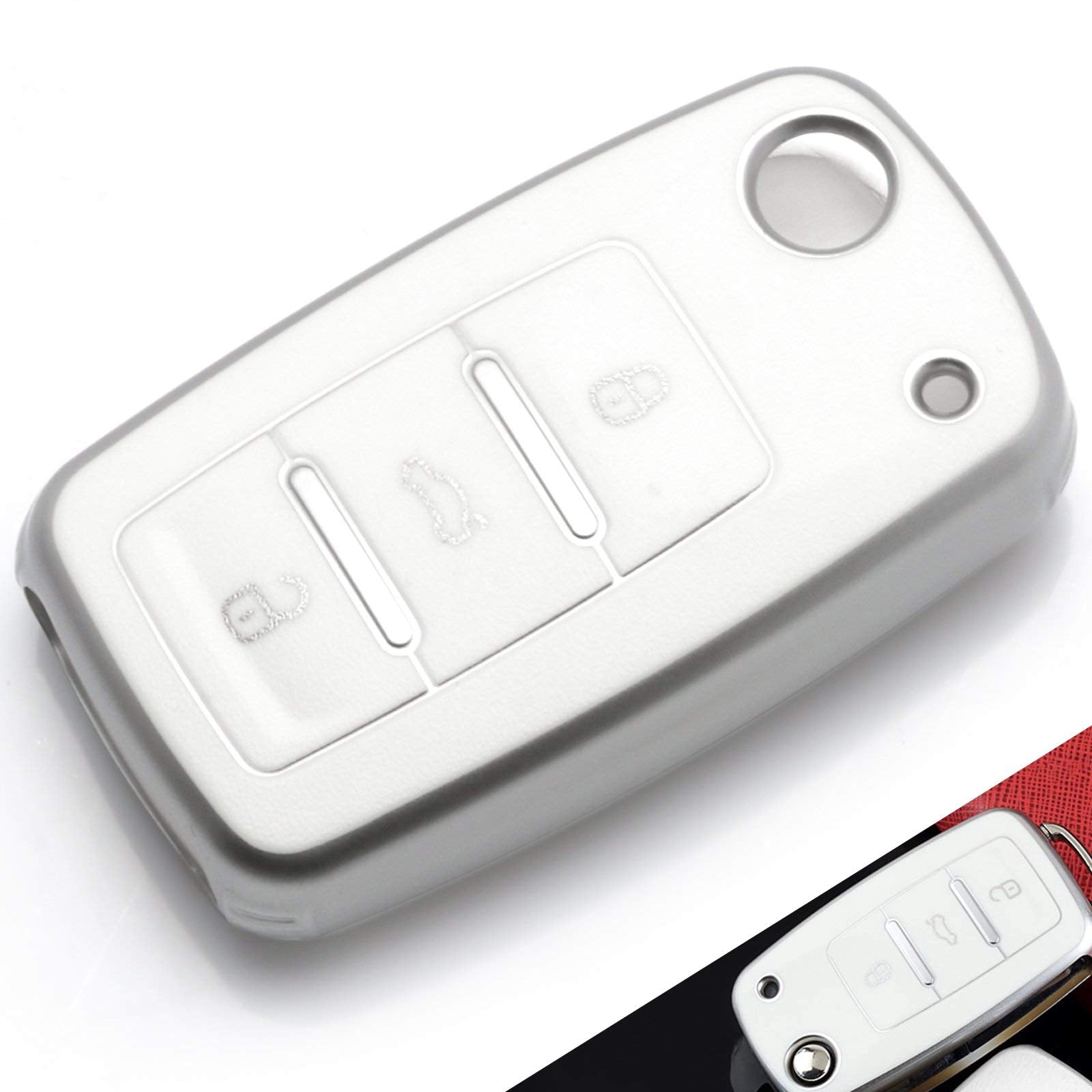 x xotic tech White Soft Full Protection Smart Remote Entry Key Fob ...