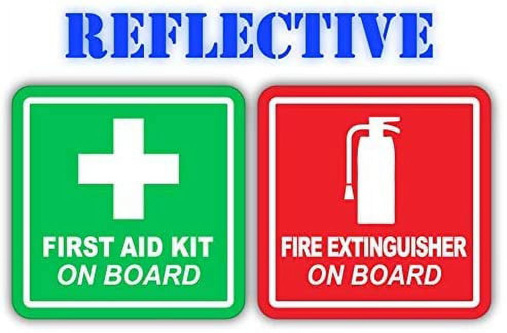 (x1 of Each) 3M Reflective Fire Extinguisher/First Aid Kit on Board ...