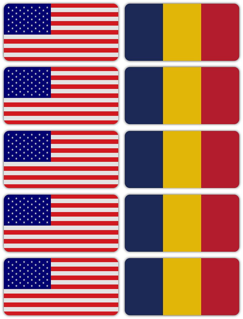 (x10) 3M Reflective Chad and US Flag Stickers | Versatile & High ...