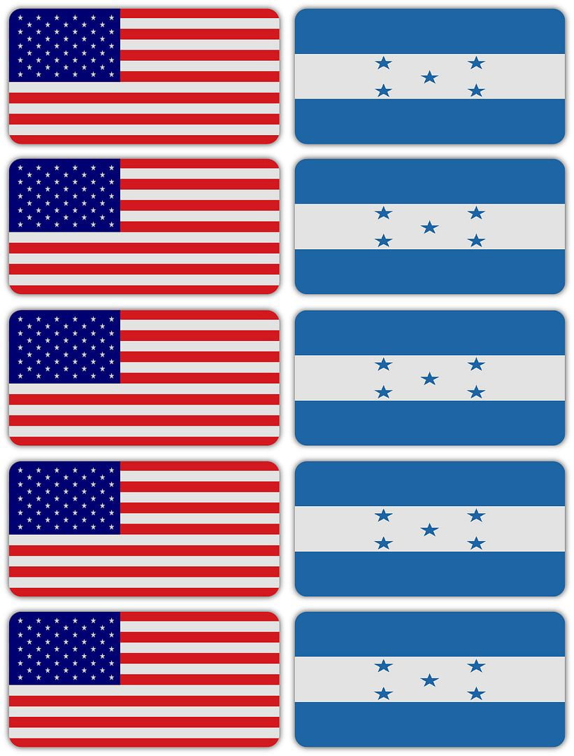 (x10) 3M Reflective Honduras and US Flag Stickers | Versatile & High ...