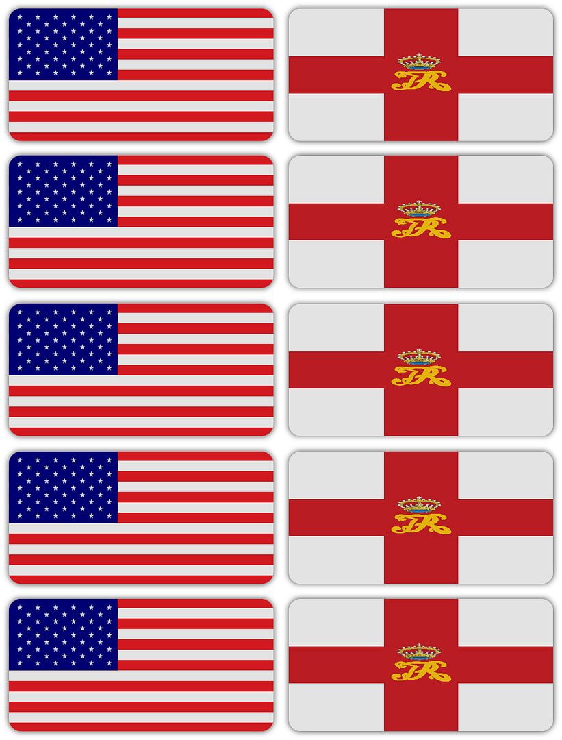 (x10) 3M Reflective New England under Sir Edmund Andros and US Flag ...