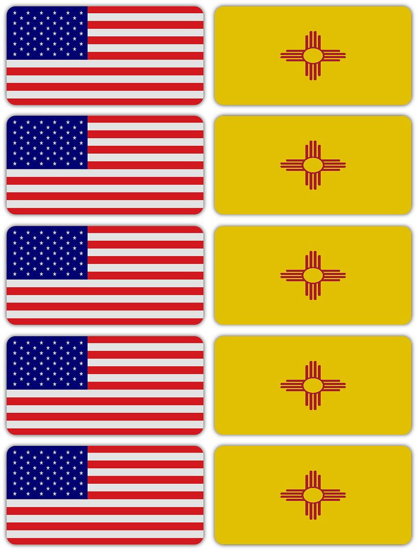 (x10) 3M Reflective New Mexico and US Flag Stickers | Versatile & High ...