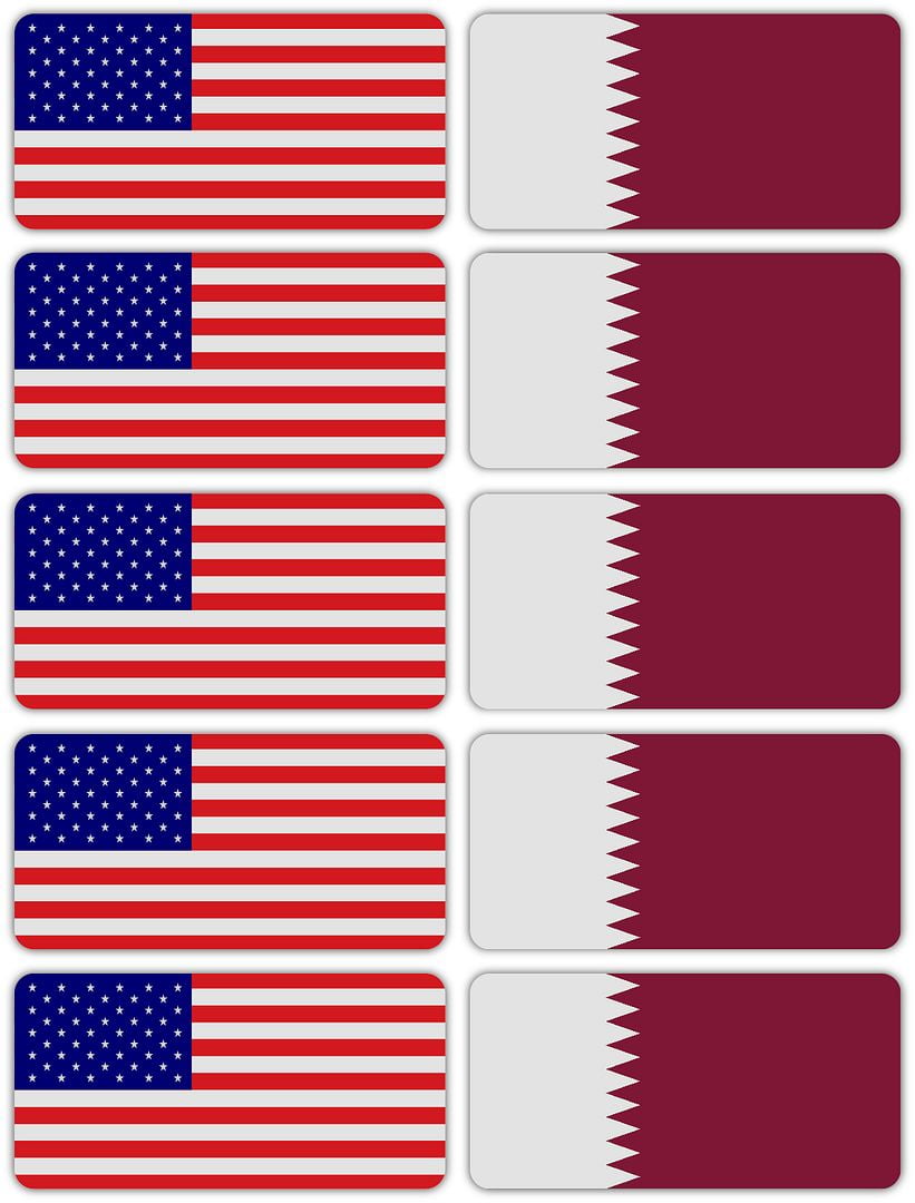 (x10) 3M Reflective Qatar and US Flag Stickers | Versatile & High ...