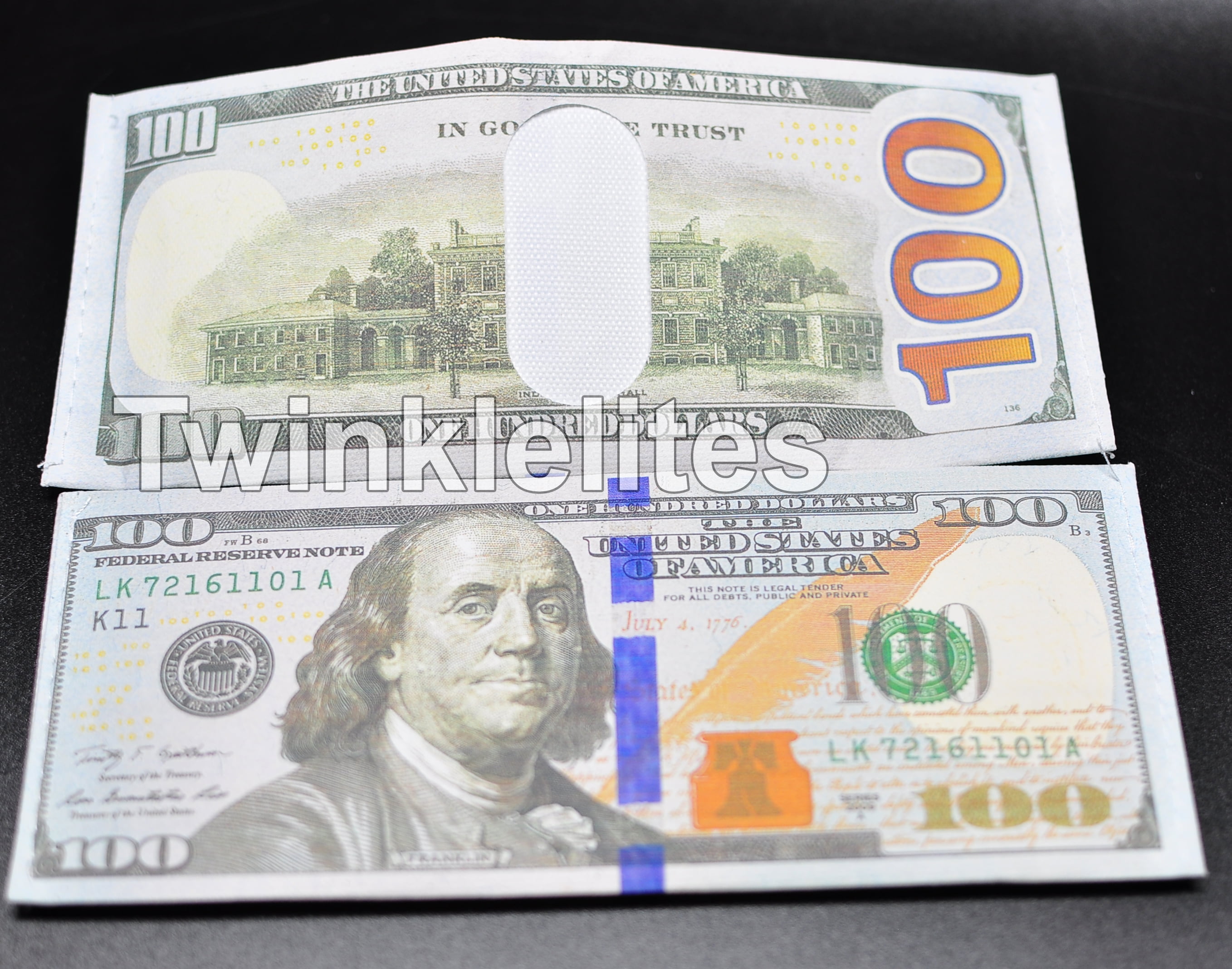 x12 100 Dollar Bill Wallets Money Bi-Fold Card Holder Mens Benjamin ...