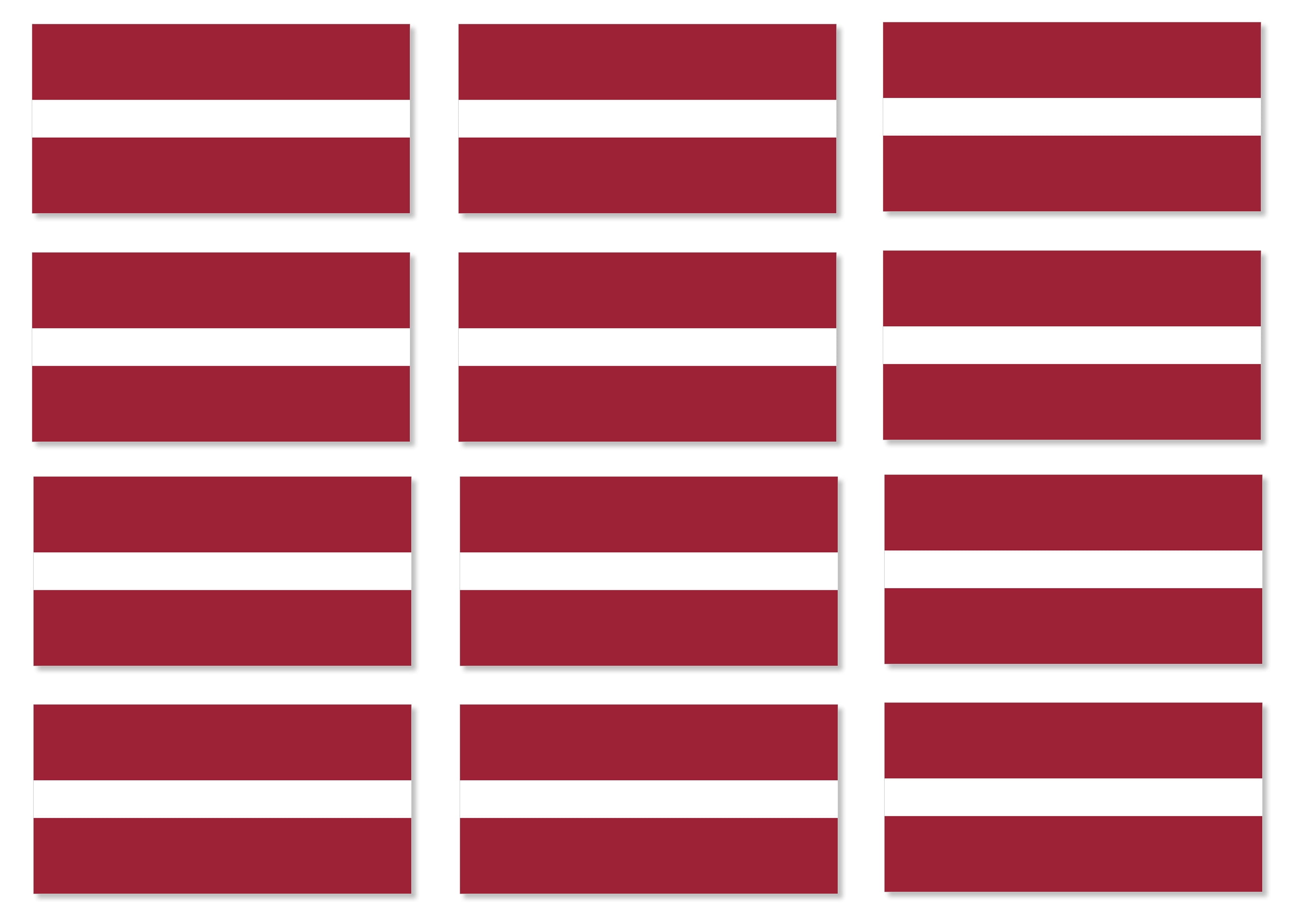 x12 - Latvia World Flag Country Car Truck Vinyl Sticker Decals 2 ...
