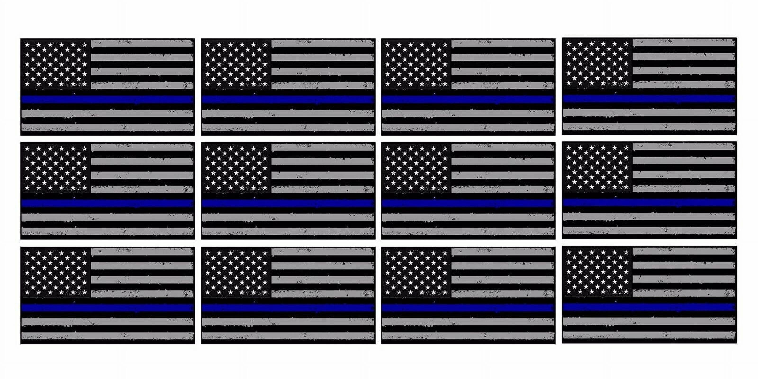 x12 Subdued Blue Tattered Flag Support Police 3" Helmet USA Vinyl ...