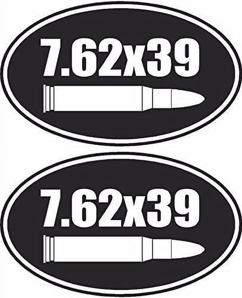 (x2) 3" 7.6(x2) x 39 mm Ammo Can Decal Oval Set Ammunition Box Gun 3M ...