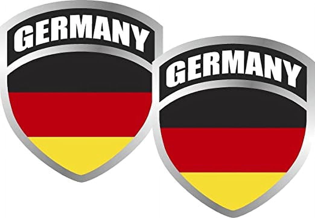 (x2) 3" Germany German Deutsch Flag Shield Decal Set Badge Vinyl Window ...