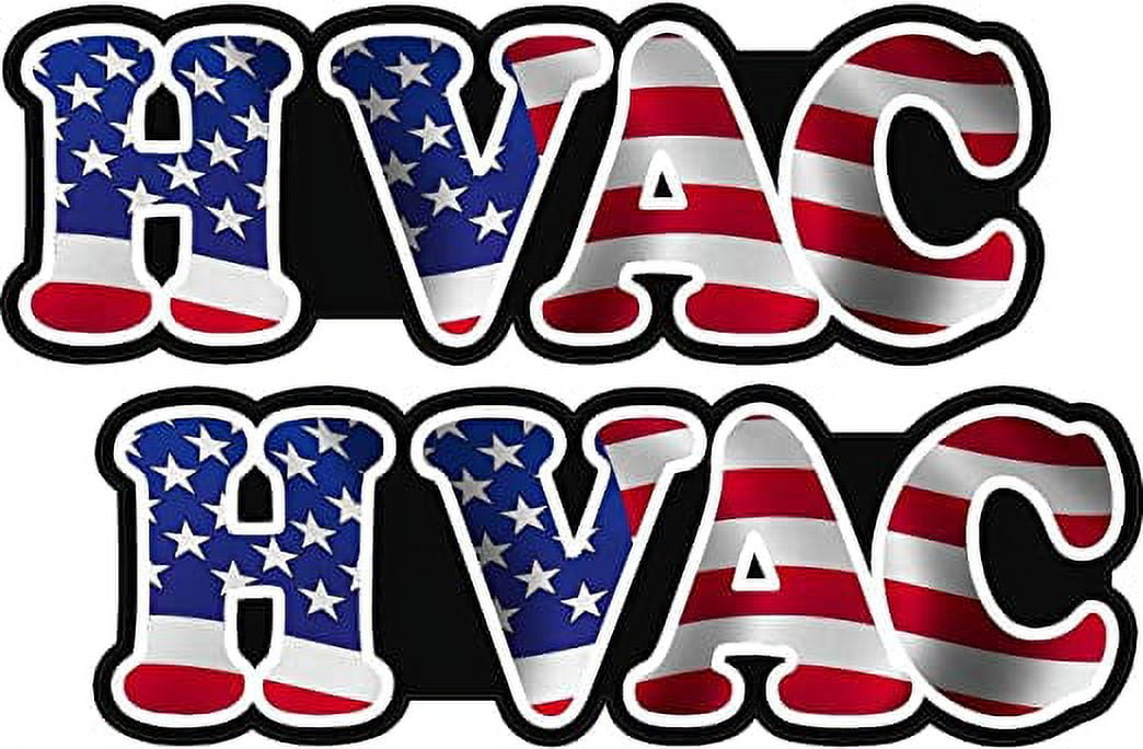 (x2) 3" HVAC Heating American Flag Hard Hat 3M Reflective sticker ...
