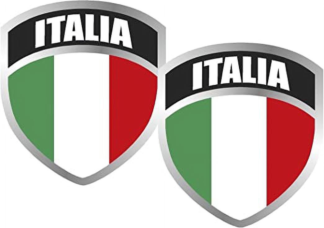 (x2) 3" Italy Italian Italia ITL Flag Shield Decal 3M Reflective ...