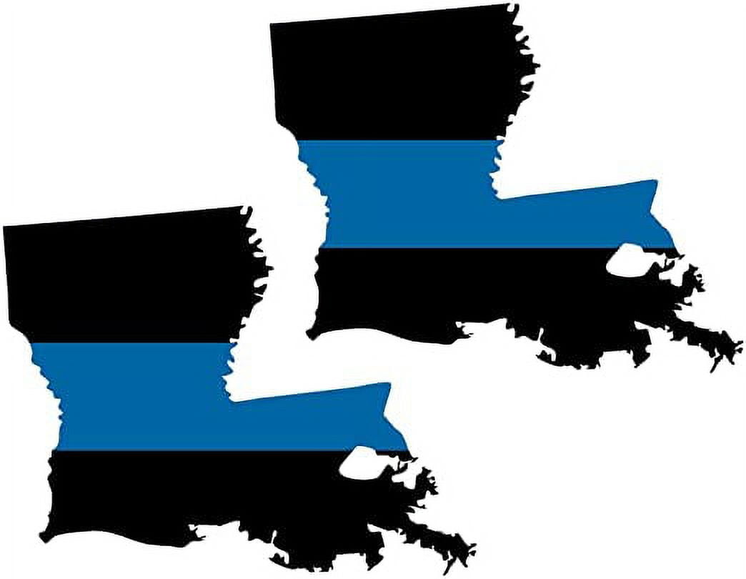 (x2) 3" Louisiana LA State Thin Blue Line Decal Set Police Sheriff SWAT ...