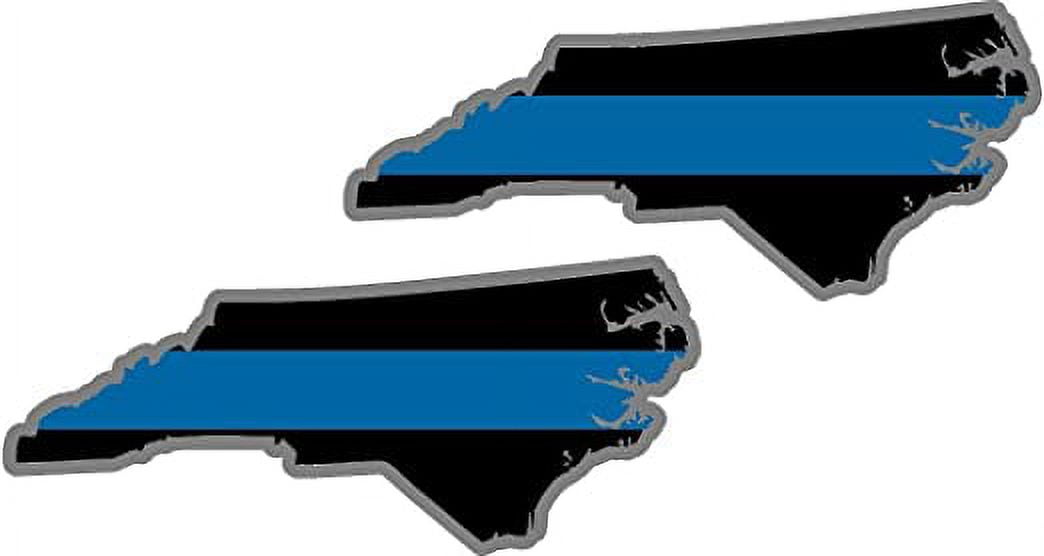 (x2) 3" NC North Carolina State Thin Blue Line Decal Set Police Sheriff ...