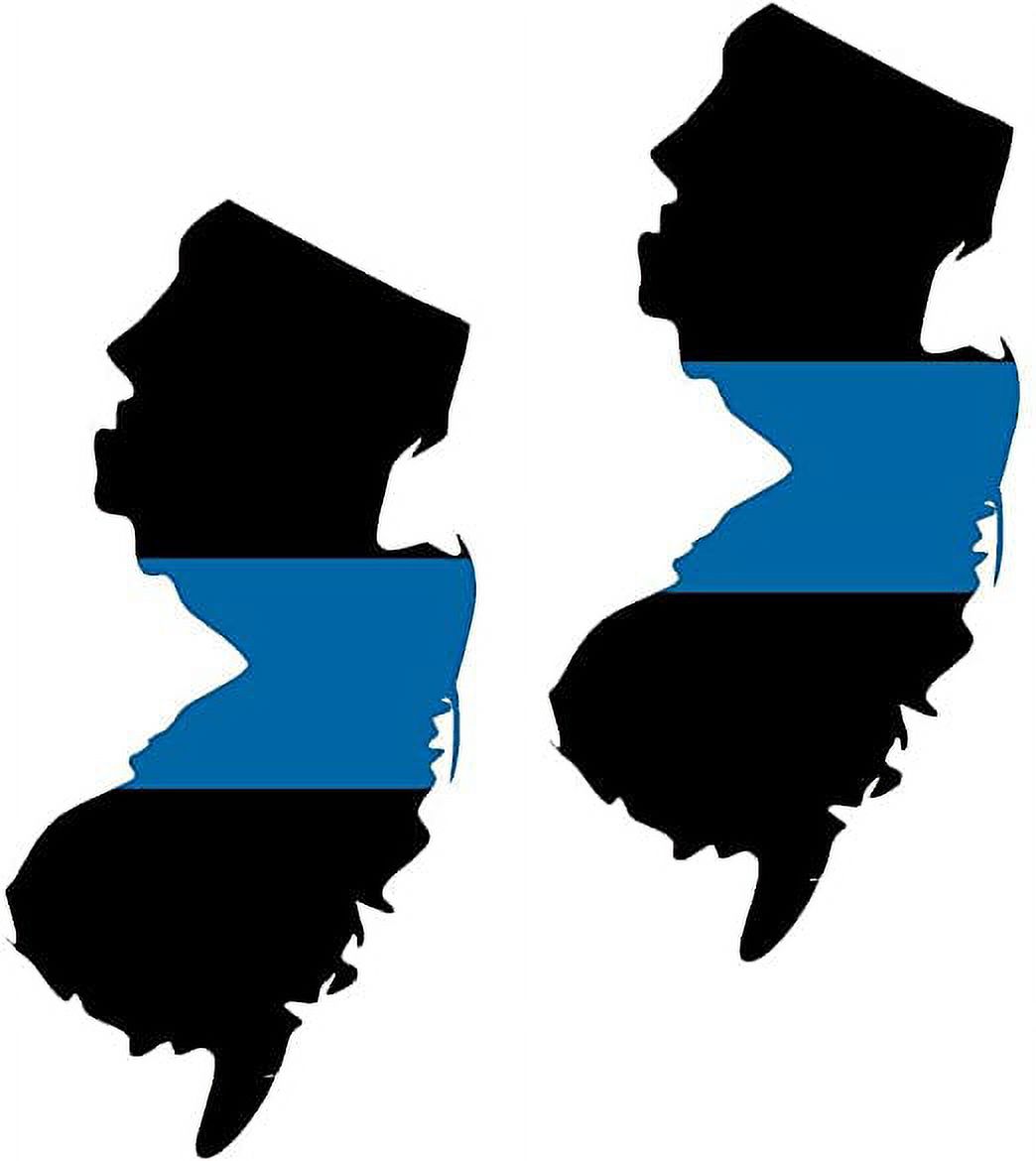 (x2) 3" New Jersey NJ State Thin Blue Line Decal Set Police Sheriff ...