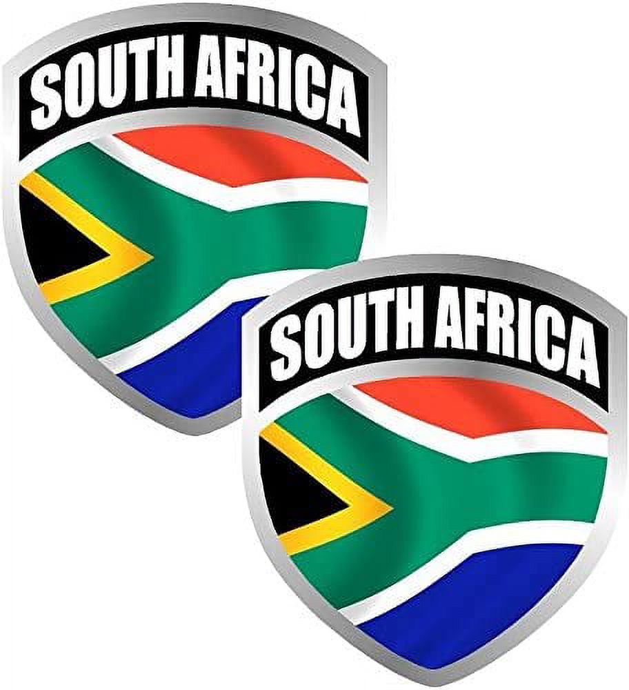 (x2) 3" South Africa African Flag Shield 3M Reflective sticker Decal ...