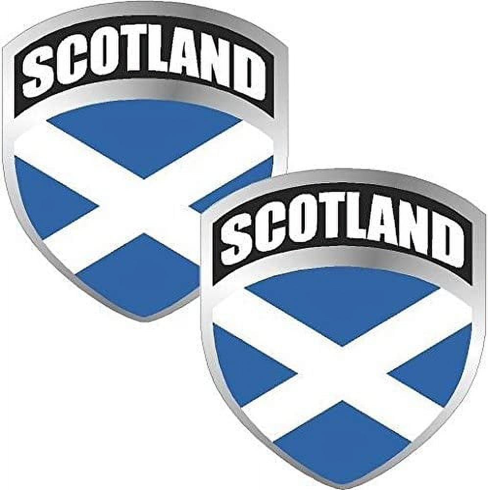(x2) 4" Scotland Flag Shield Decal Set Badge Scottish Vinyl Window 3M ...