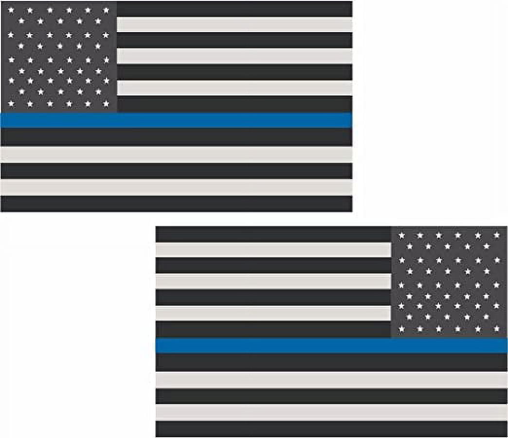 (x2) 4" Thin Blue Line American Subdued Flag Decal USA Police Officer ...