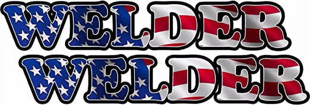 (x2) 4" Welder American Flag Decal Set MIG TIG ARC Welding Helmet 3M ...
