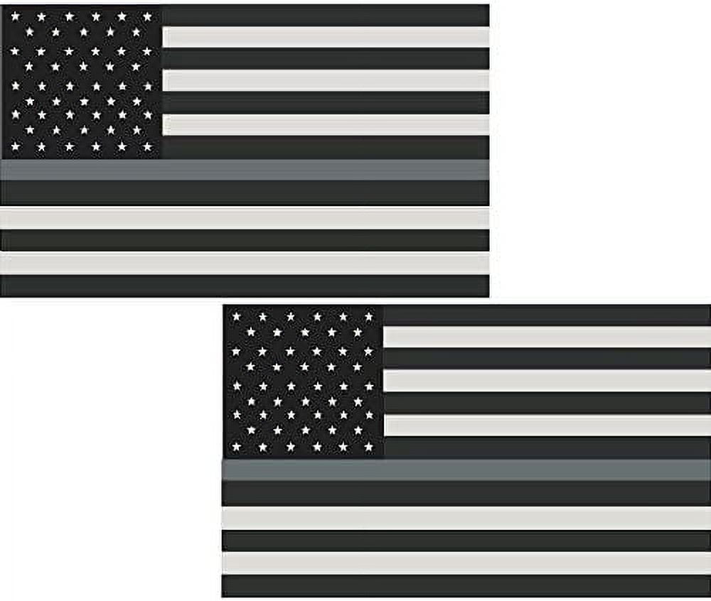 (x2) 5" Thin Silver Line American Subdued Flag Decal Corrections Guard ...