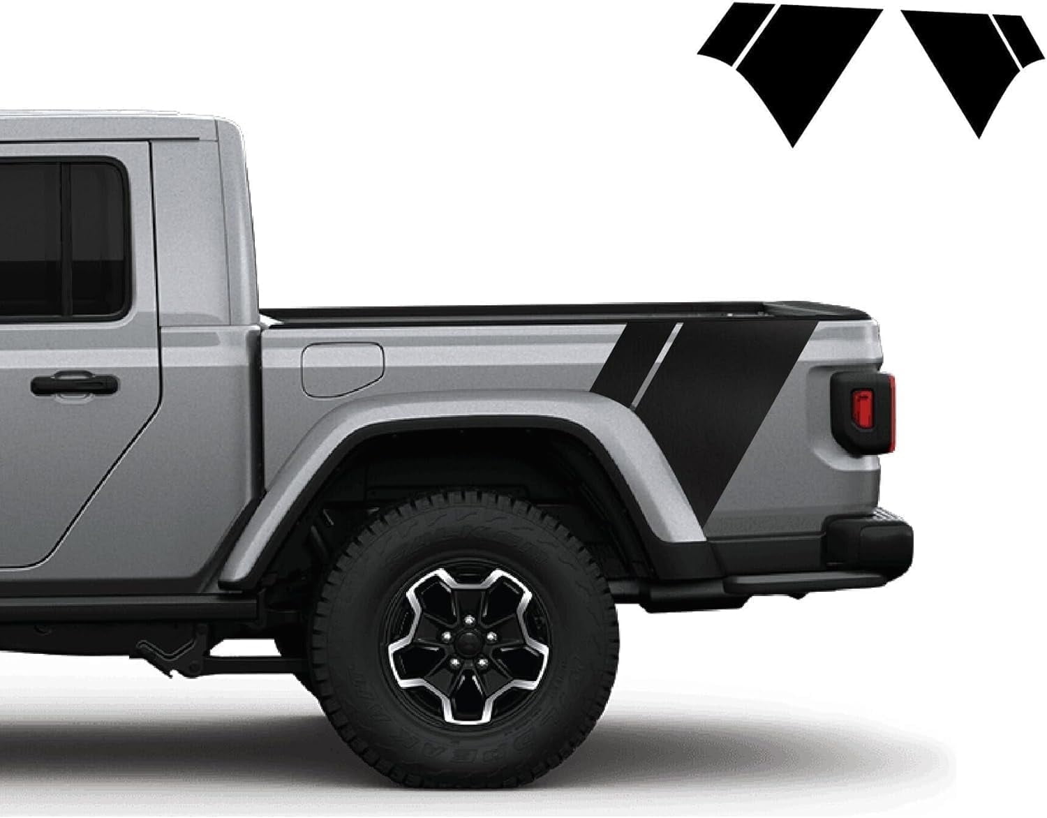 x2 Bedside Stripe Kit Vinyl Decals Compatible with and Fits Jeep ...