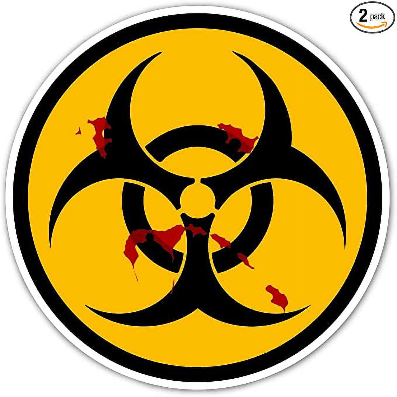 x2 | Biohazard Sign Blood Spatter Vinyl Decal Bumper Sticker | Hard Hat ...