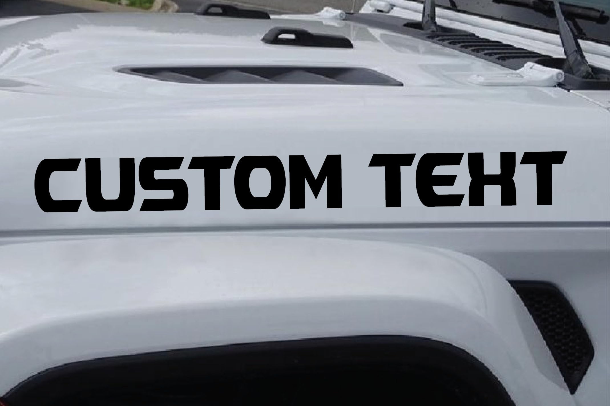 x2 Custom Lettering Vinyl Decal Hood Stickers Compatible with and Fits ...