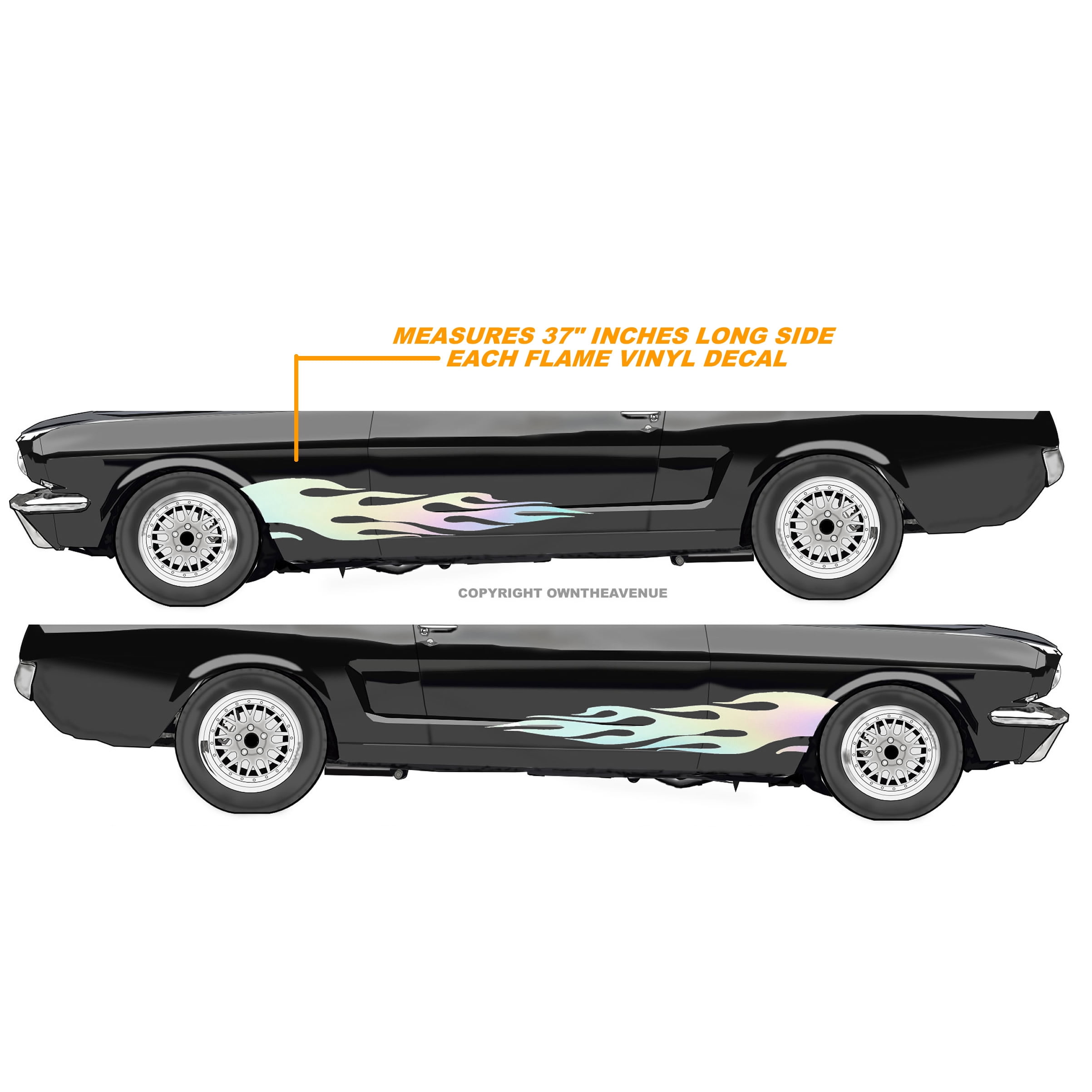 x2 Hot Rod Flames Fire Bopper Chopper V04 Car Truck Auto Vinyl Decal ...