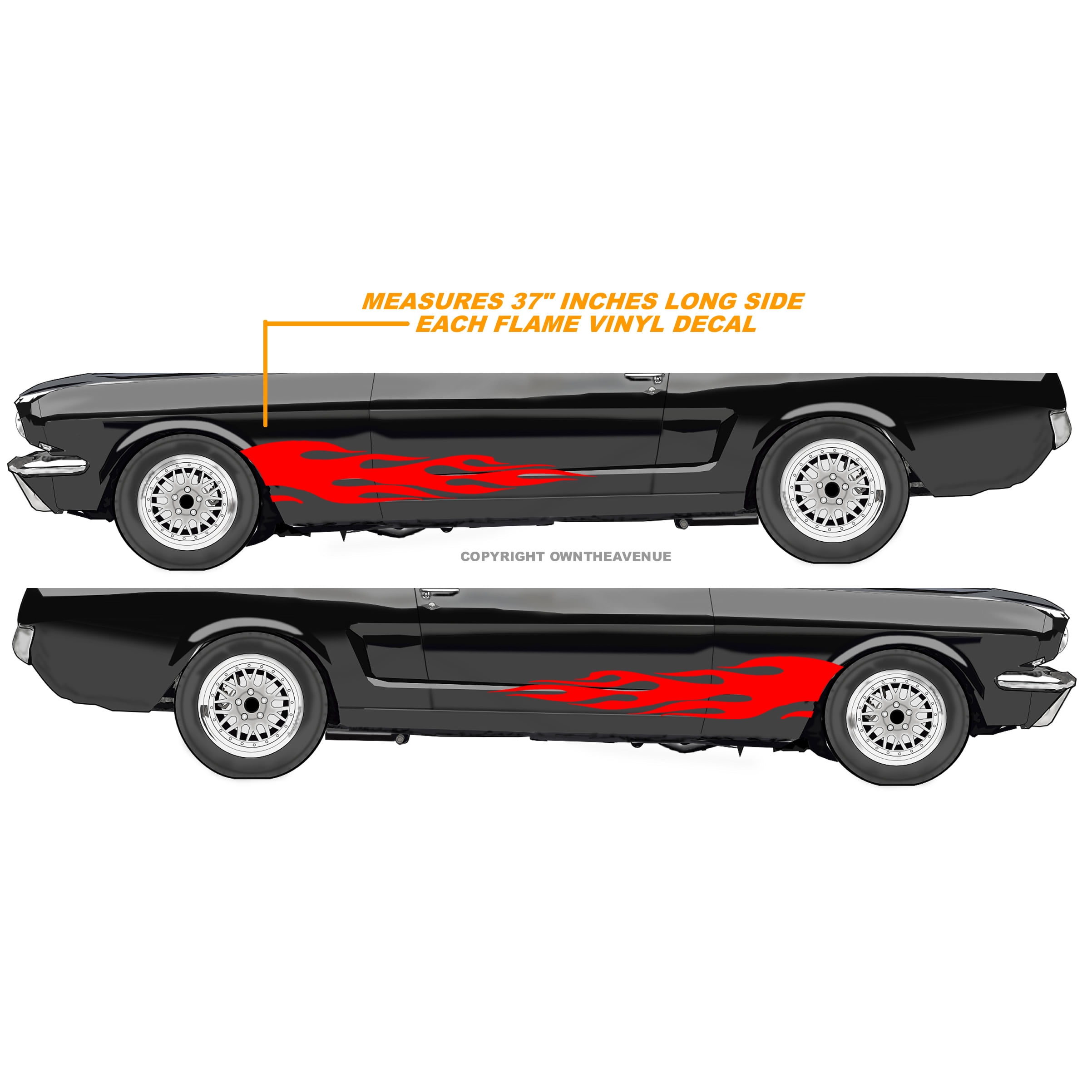 x2 Hot Rod Flames Fire Bopper Chopper V04 Car Truck Auto Vinyl Decal ...