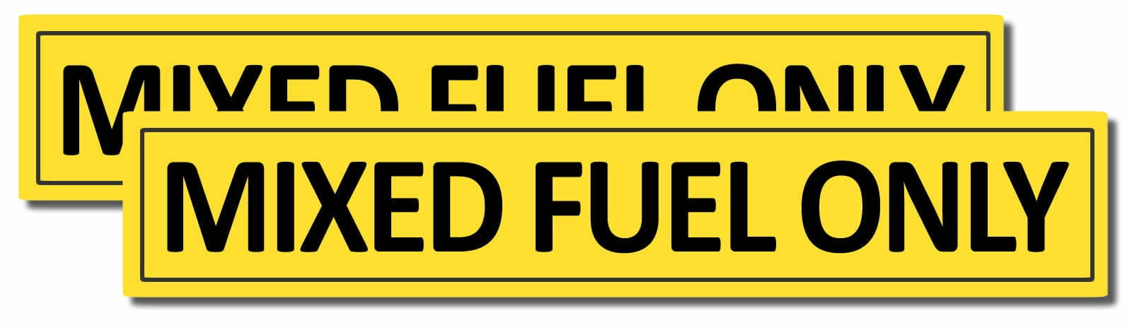 x2 Mixed Fuel Only Vinyl Decal Sticker Label Oil Gas Door Garage Gas ...