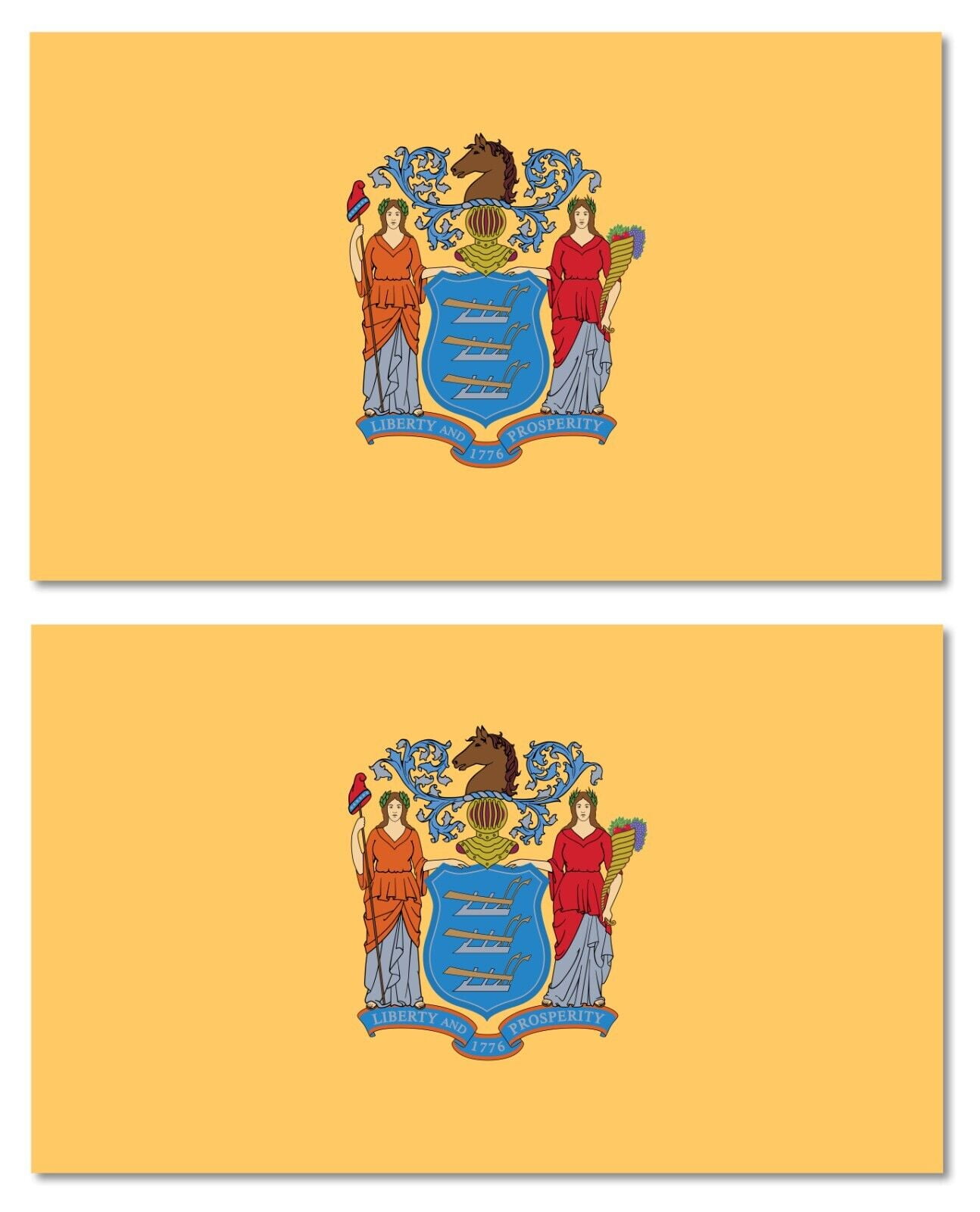 x2 New Jersey NJ State Flag Car Truck Window Bumper Laptop Cooler ...